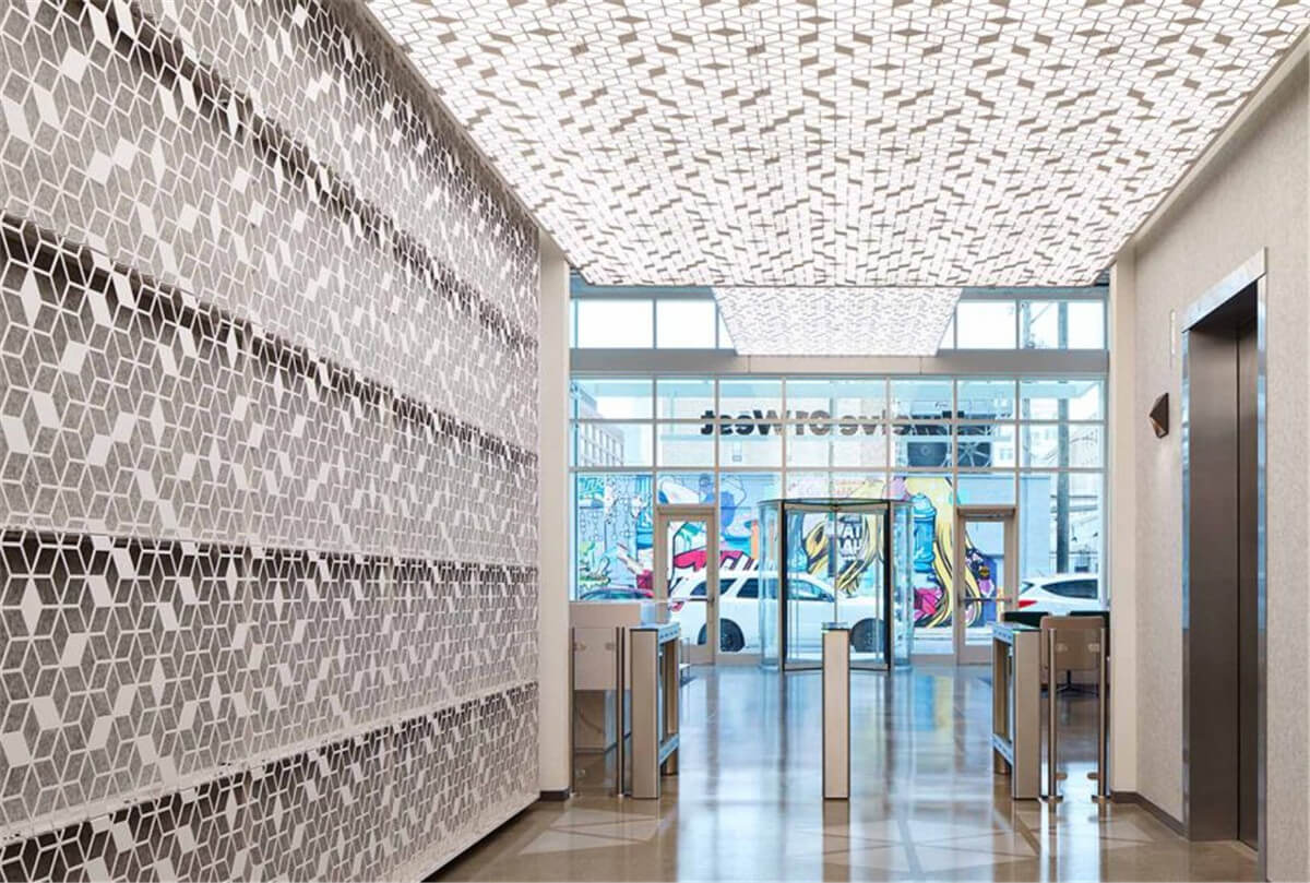Interior Perforated Aluminum Metal Wall Cladding - Golden Art ...